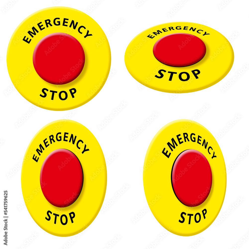 emergency stop button, illustration. Stock Illustration | Adobe Stock