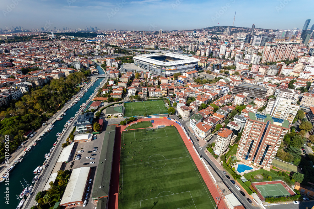 Istanbul, Turkey - 17 September 2022: Aerial view of Fenerbahce stadium ...