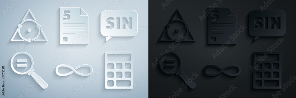 Vetor do Stock: Set Infinity, Mathematics function sine, Calculation ...