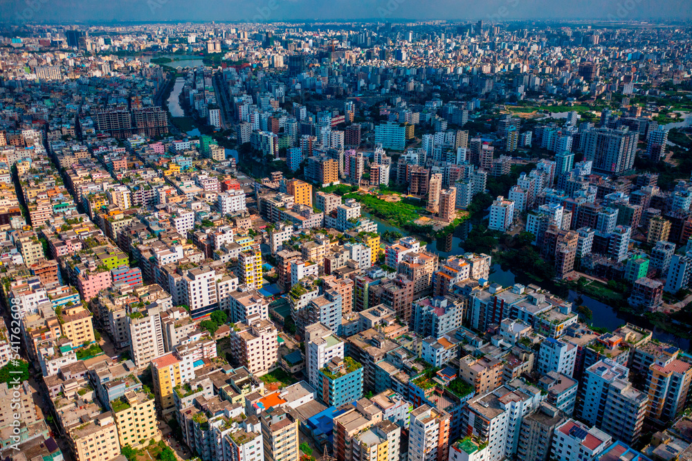 Aerial view of Dhaka skyline, Bangladesh. Stock Photo | Adobe Stock