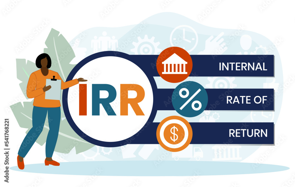 IRR - internal rate of return. acronym business concept. vector ...