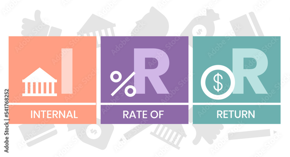 IRR - internal rate of return. acronym business concept. vector ...