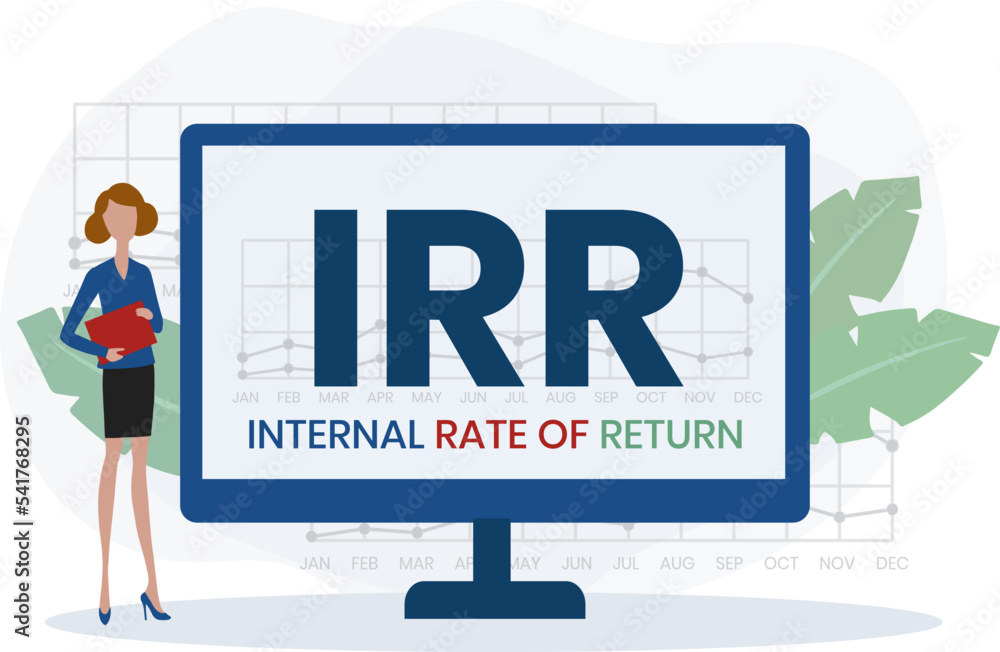 IRR - internal rate of return. acronym business concept. vector ...