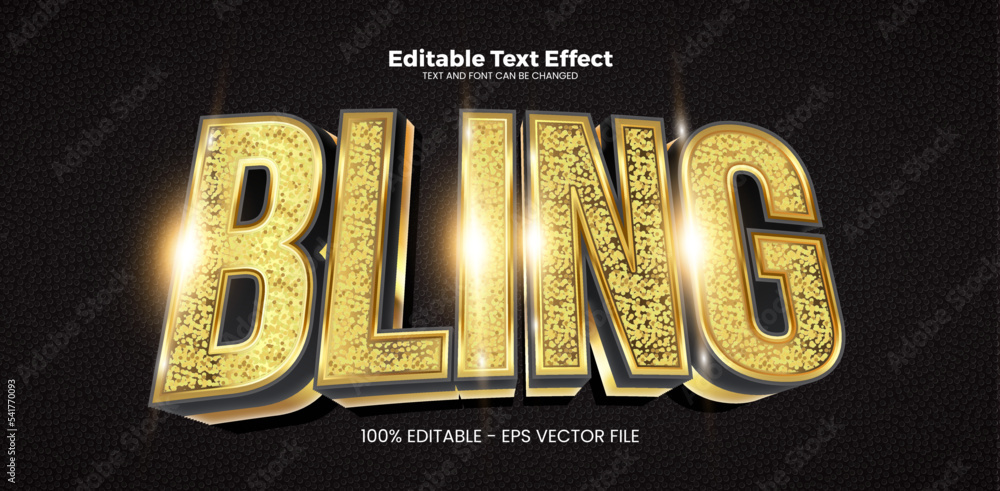 Bling editable text effect in modern trend style vector de Stock | Adobe Stock