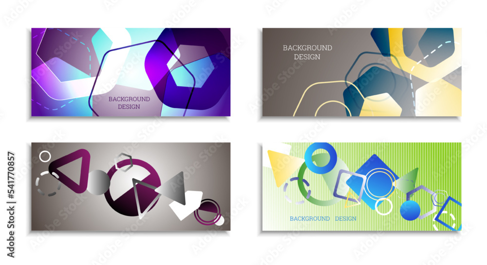 Geometric abstract background. Set of 4 backgrounds. Various geometric ...