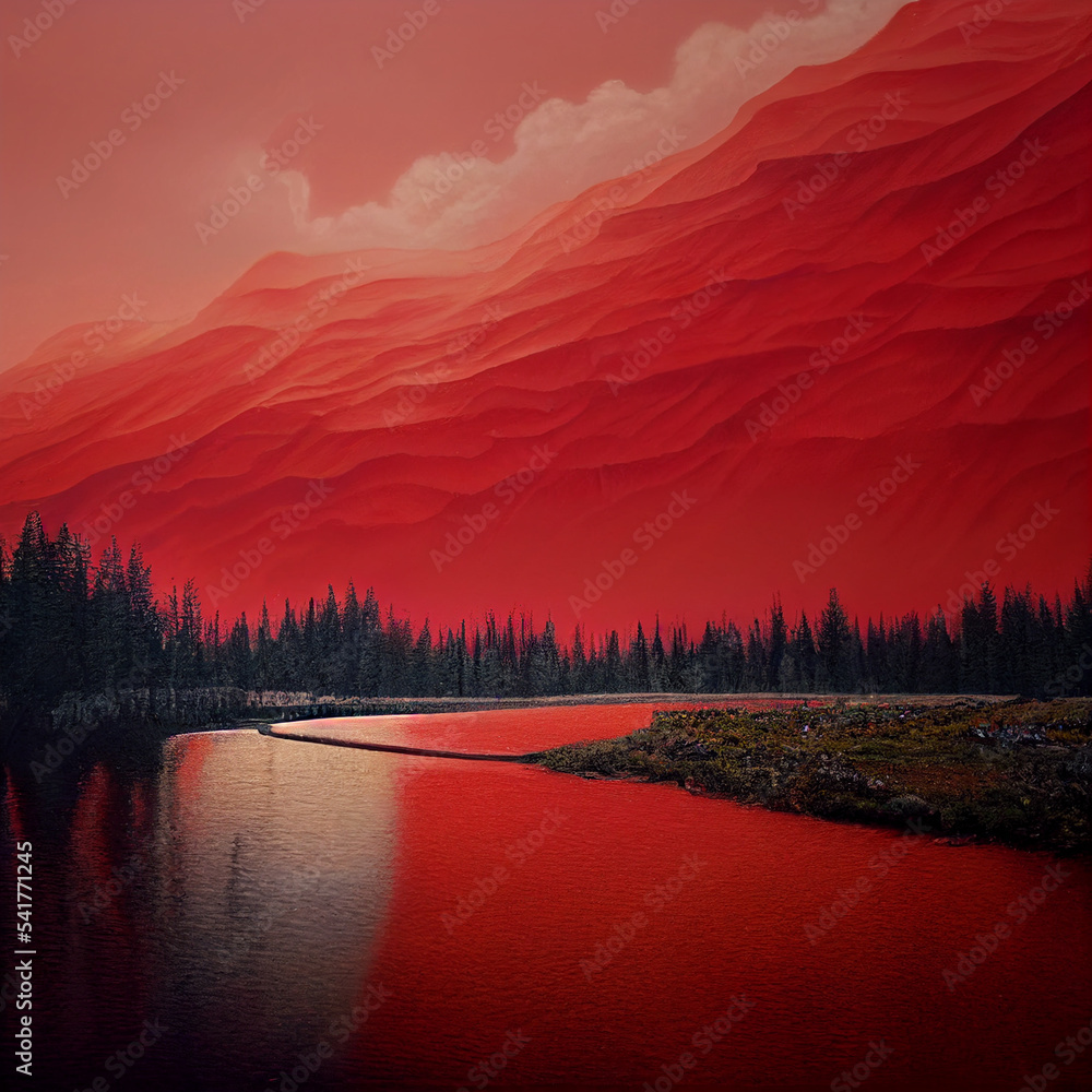 Rivers of blood. A concept on the theme of bloodshed and murder. Stock ...