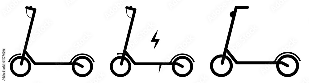 Electric scooter icons. Eco transport symbol. Vector illustration ...