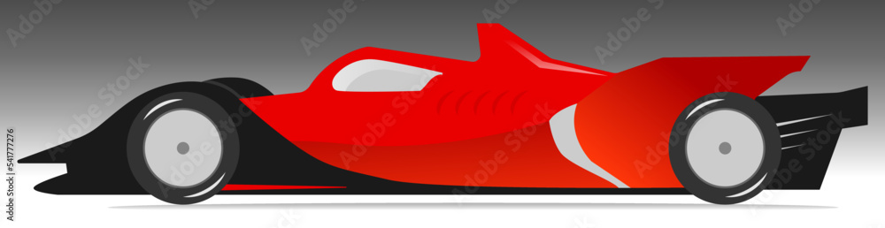 Race red car. Sports cartoon car. Vector illustration isolated on white ...