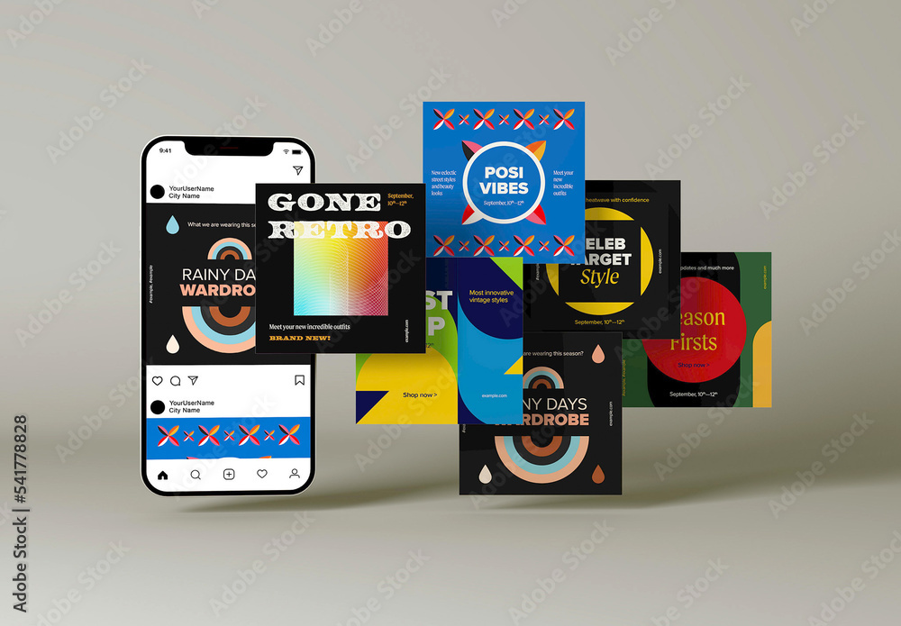 Social Media Square Banners Layouts Stock Template | Adobe Stock