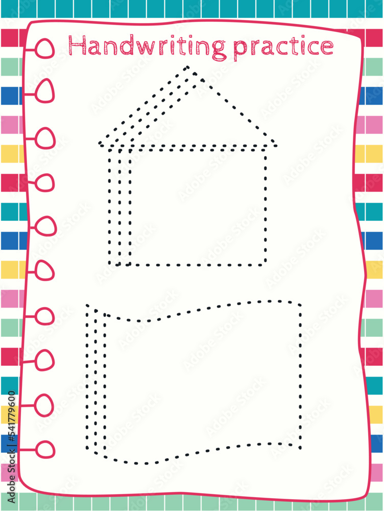 Handwriting practice sheet. Tracing game for writing skills. Tracing ...