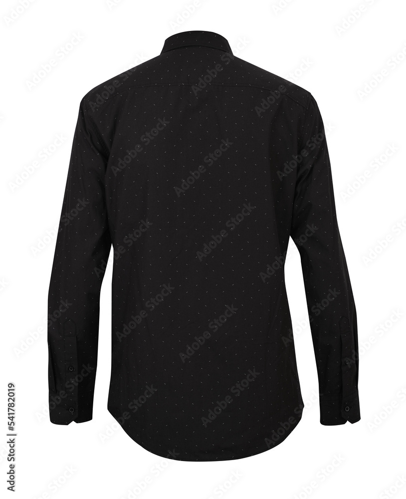 black long sleeve dress shirt back view mockup on transparent ...