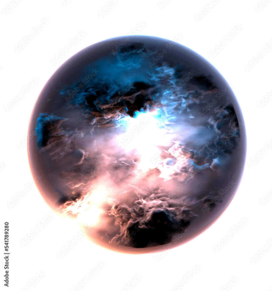 Transparent png. Universe in a bubble or sphere with stars ...