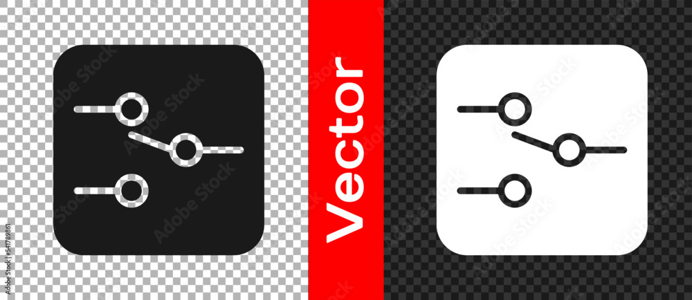 Black Switch in electronic circuit icon isolated on transparent ...