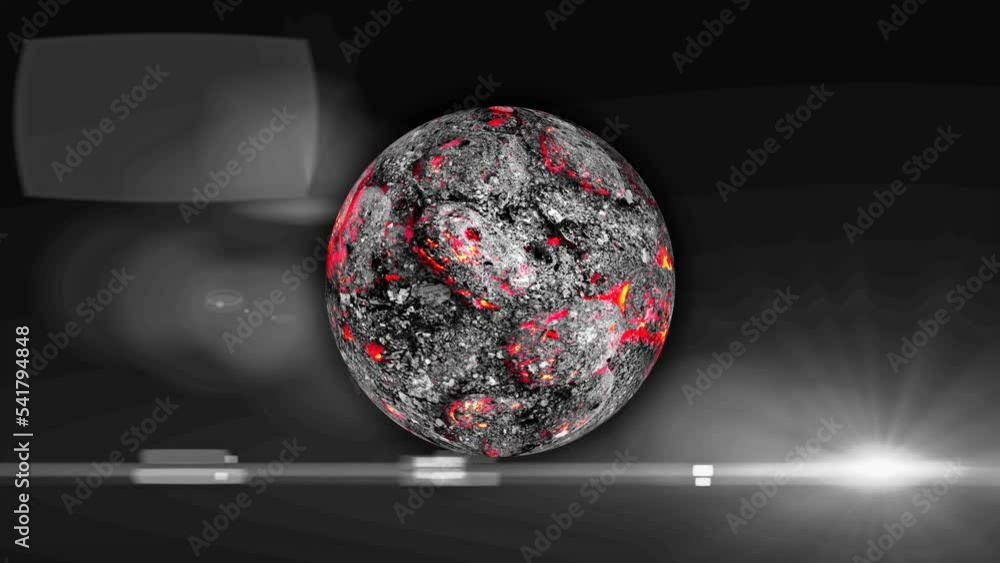 Rotating of Beautiful lava with digital world breaking news Studio ...