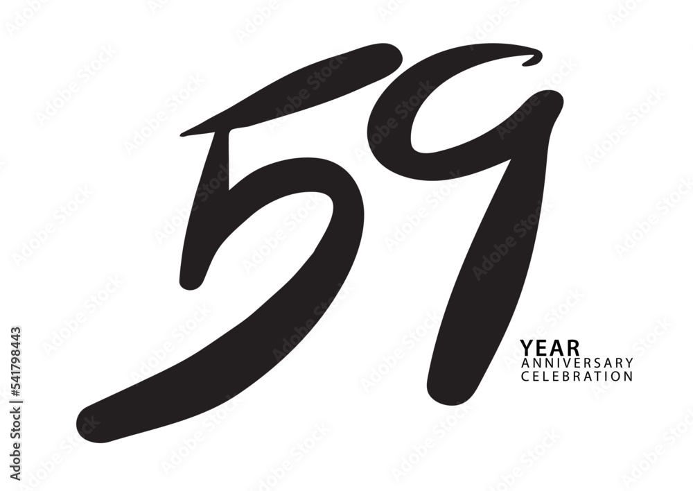 59 year anniversary celebration black color logotype vector, 59 number ... 59 year anniversary celebration black color logotype vector, 59 number ...