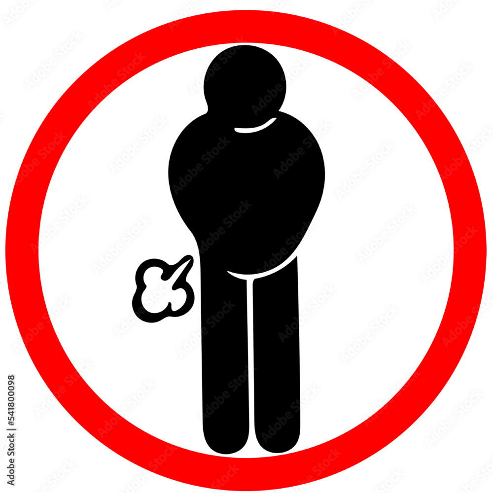 food may not cause gas farting forbidden warning road sign red circle ...