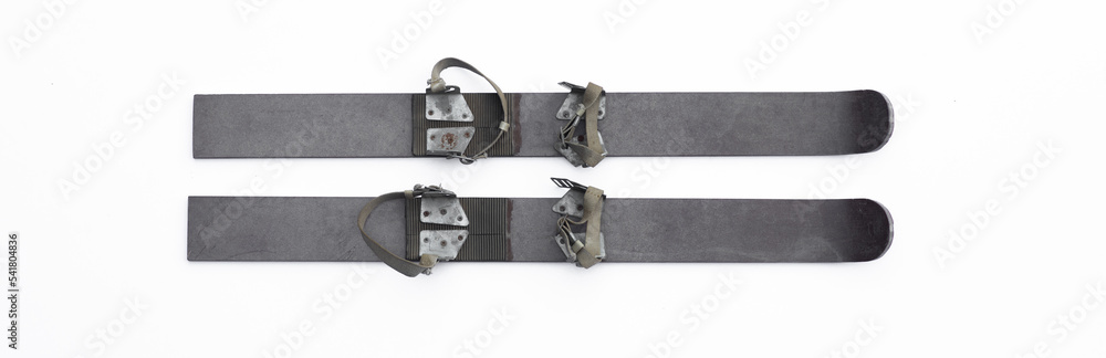 vintage skis isolated on white background Stock Photo | Adobe Stock