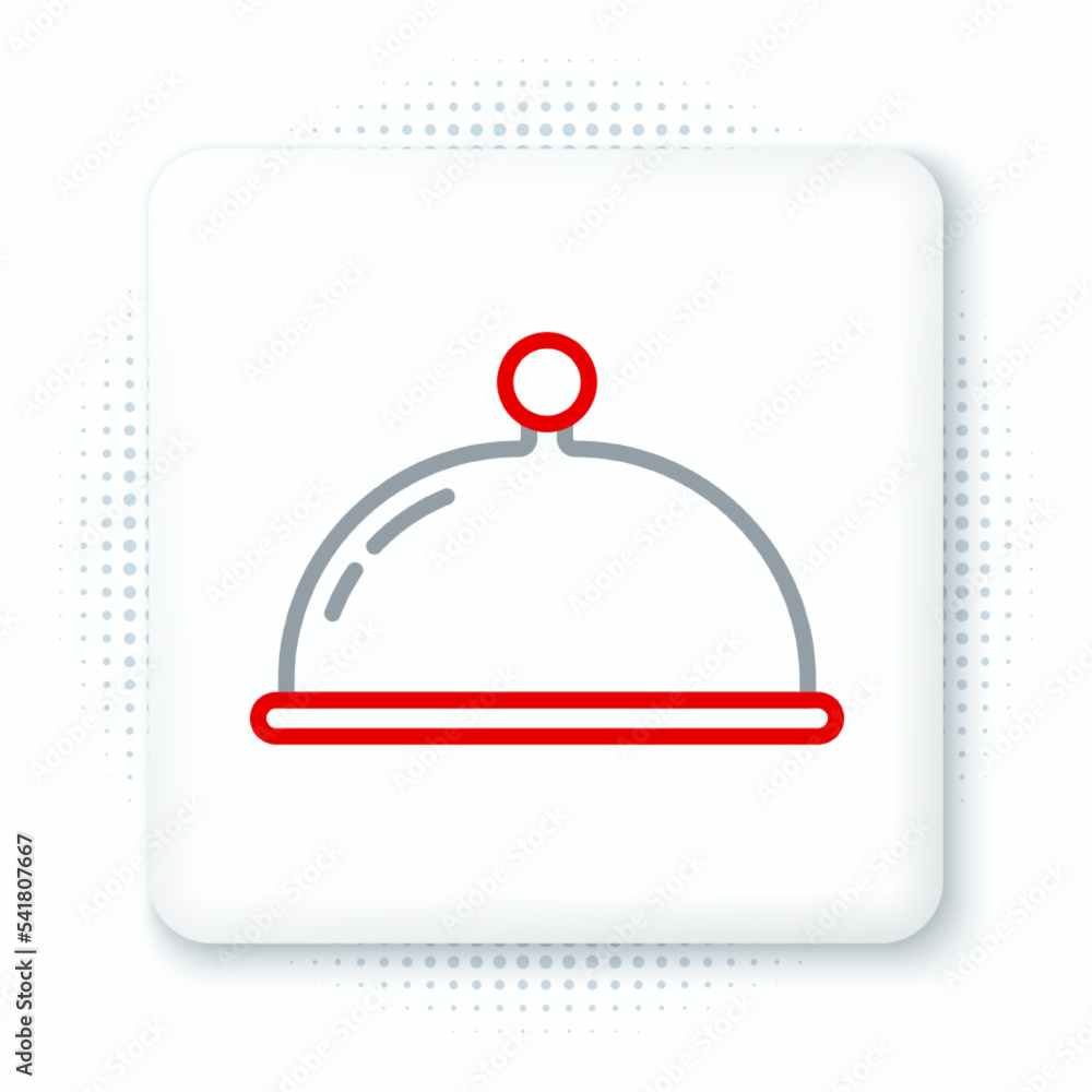 Line Covered with a tray of food icon isolated on white background ...