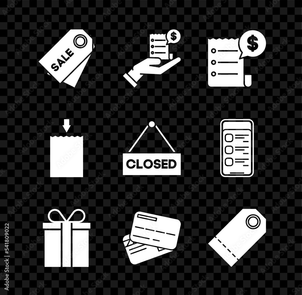 Set Price tag with an inscription Sale, Paper check financial check ...