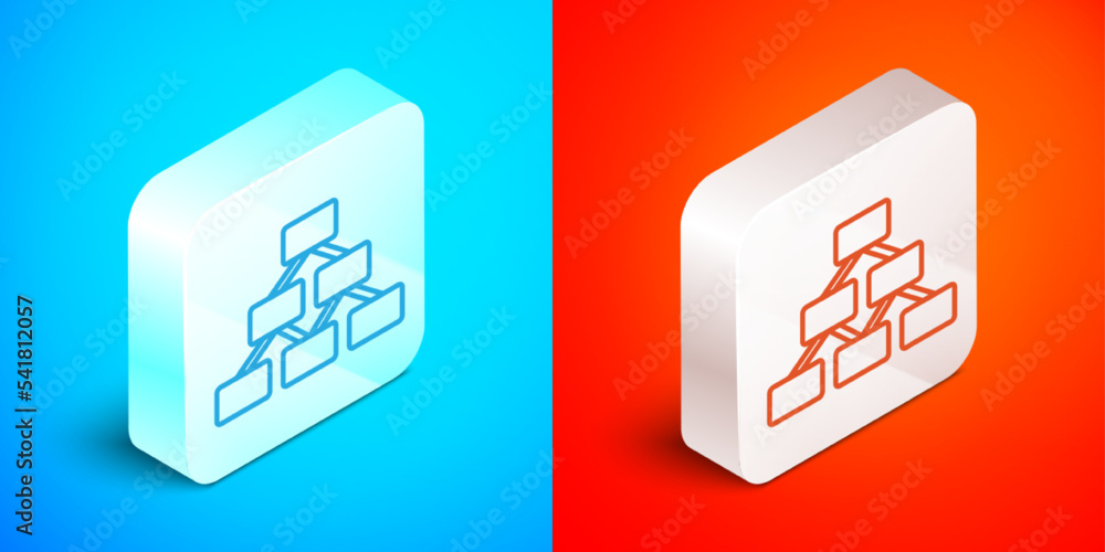 Isometric line Business hierarchy organogram chart infographics icon ...