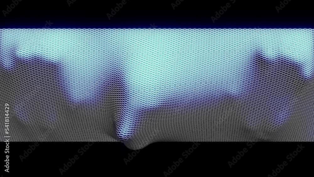 Mesh 3D animation for the show. Grid texture. Human head and hands ...