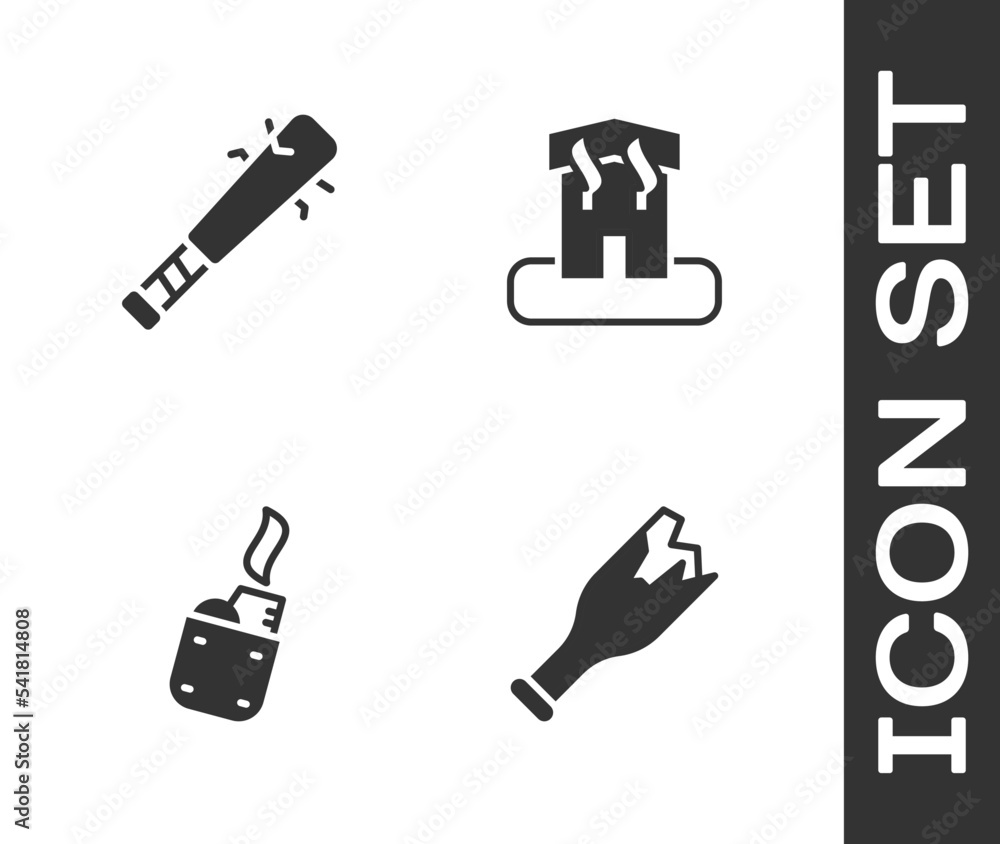 Set Broken bottle as weapon, Baseball bat with nails, Lighter and Arson ...
