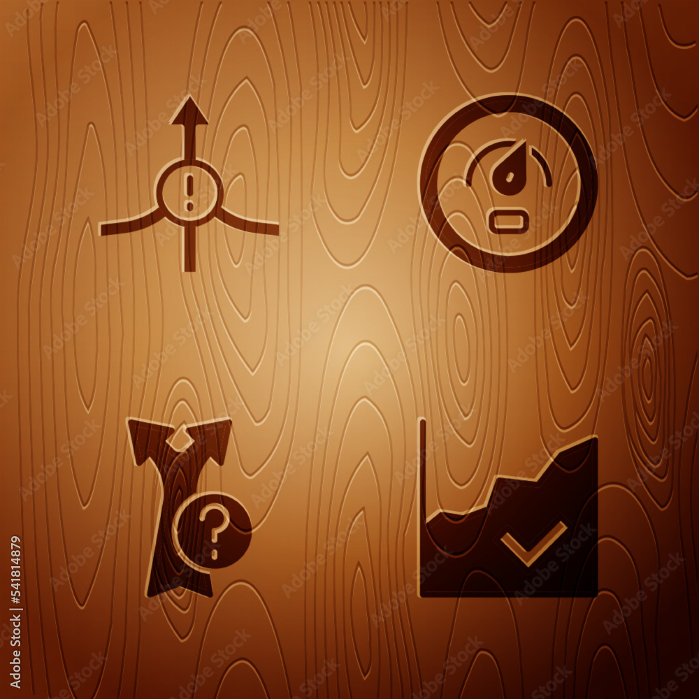 Set Financial growth increase, Arrow, and Digital speed meter on wooden ...