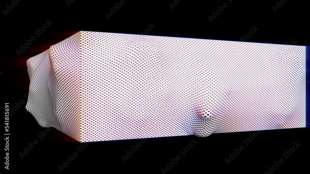 Mesh 3D animation for the show. Grid texture. Human head and hands ...