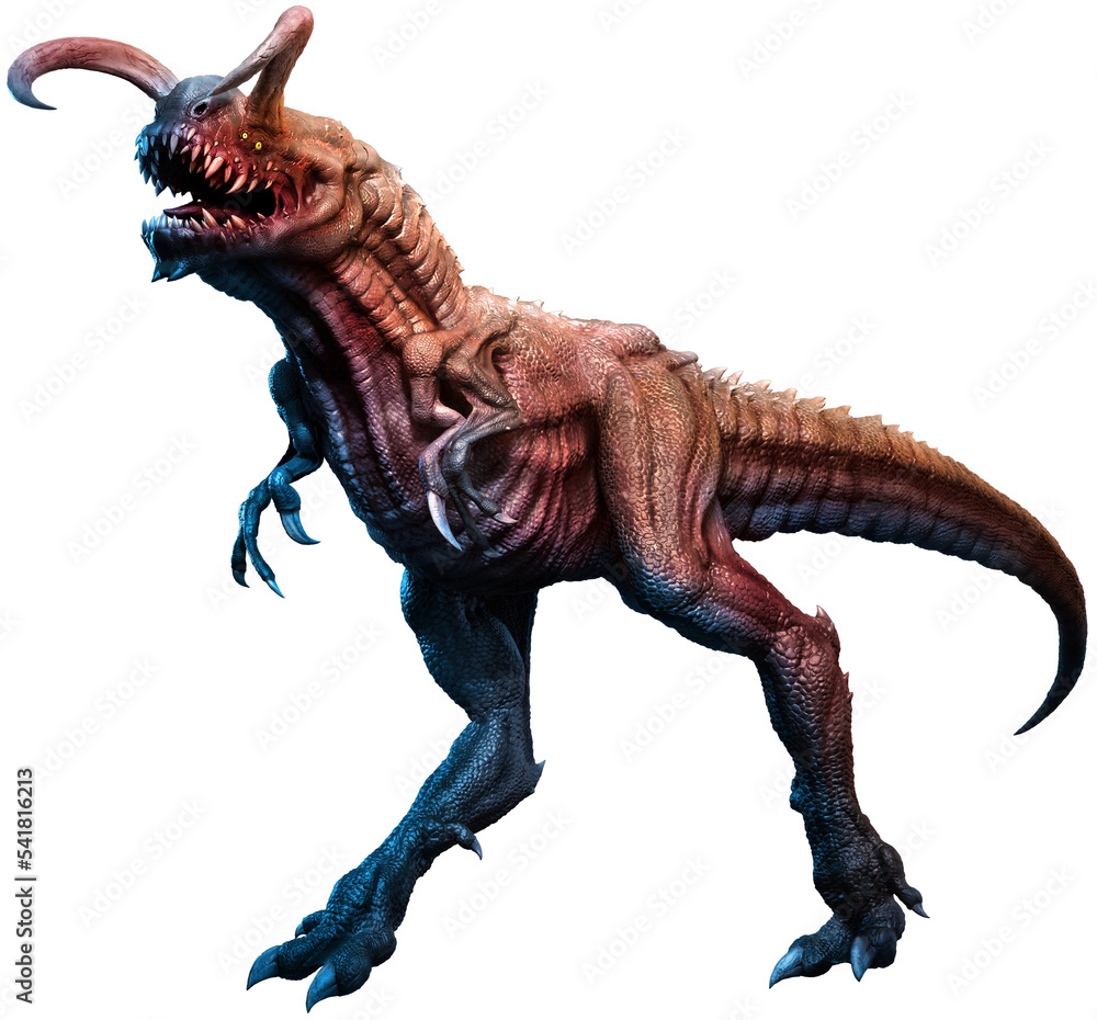 Fantasy dinosaur monster 3D illustration Stock-Illustration | Adobe Stock