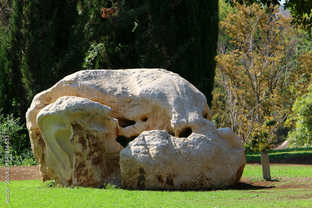 Stones in a city park by the sea in northern Israel Stock Photo | Adobe ...