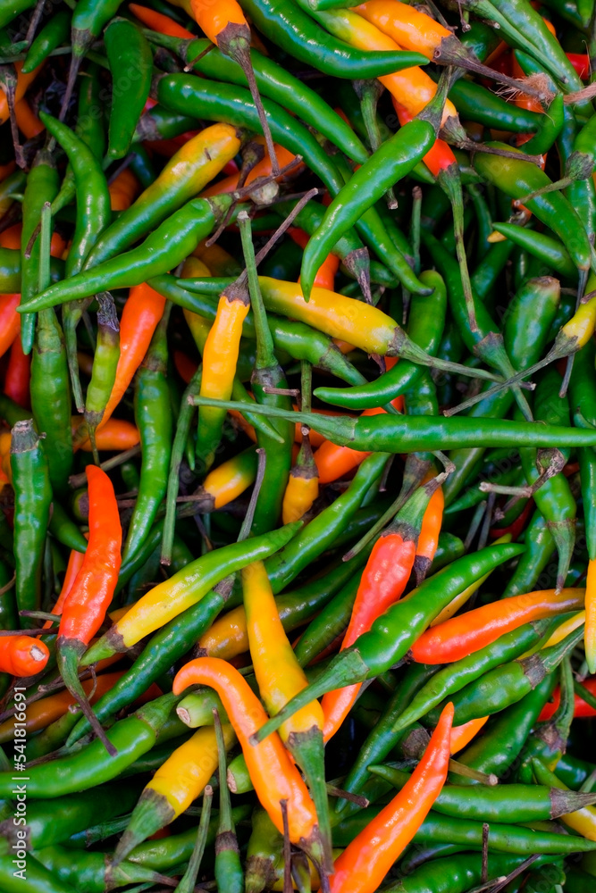 chili peppers background from above vertical Stock Photo | Adobe Stock