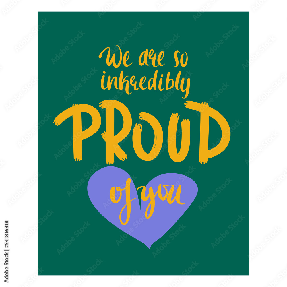 Proud Hand drawn pen calligraphy. Modern line lettering. Positive quote ...