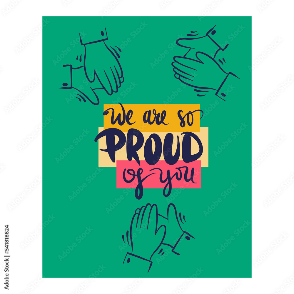 Proud Hand drawn pen calligraphy. Modern line lettering. Positive quote ...