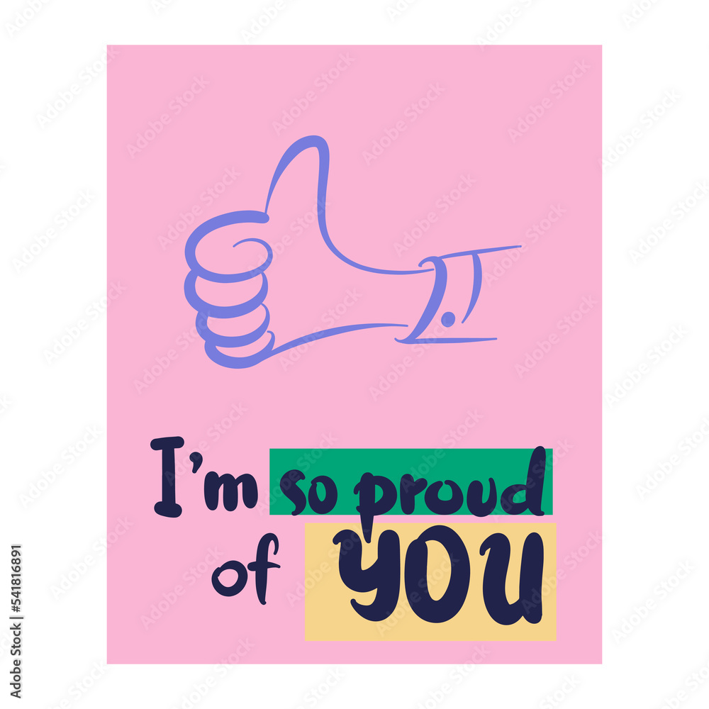 Proud Hand drawn pen calligraphy. Modern line lettering. Positive quote ...