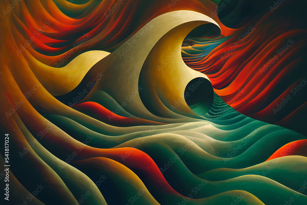 Wavy, stylized backdrop. Illustration of abstract waves, curves lines ...