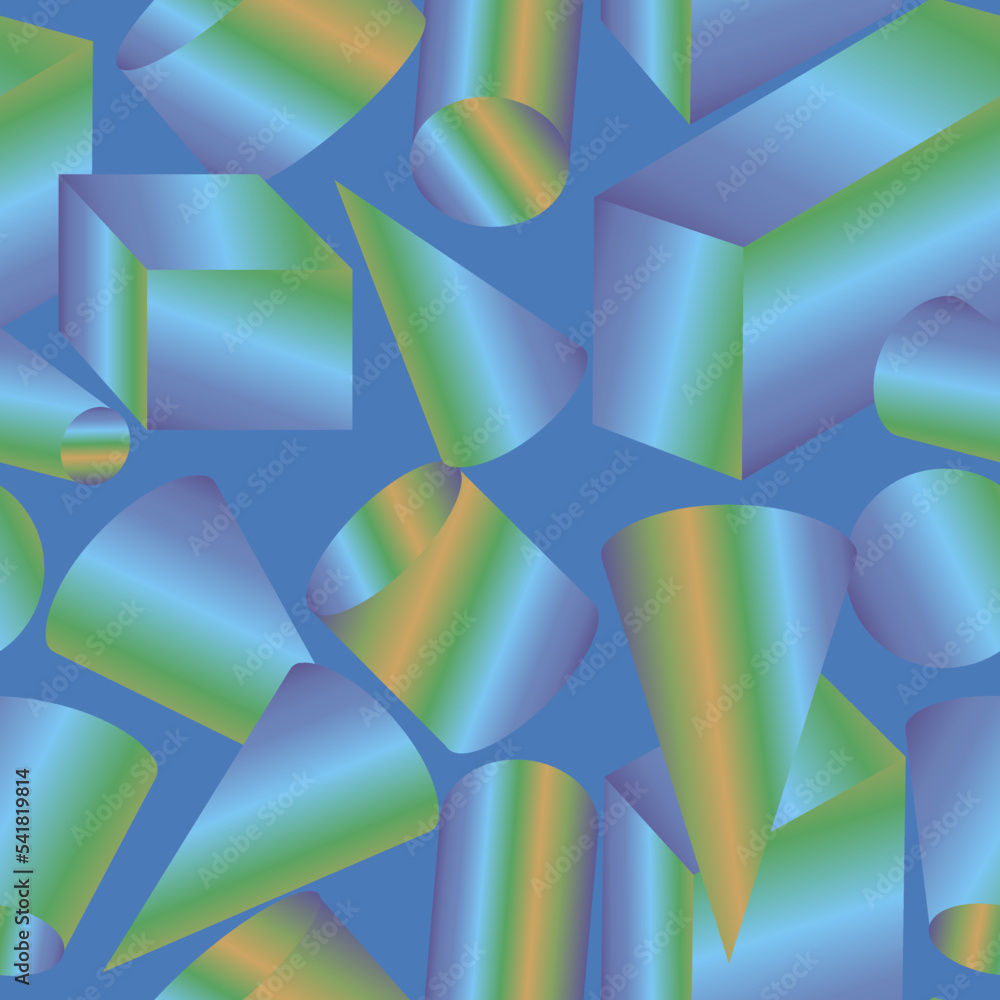 seamless pattern with different colored geometric shapes and shapes ...