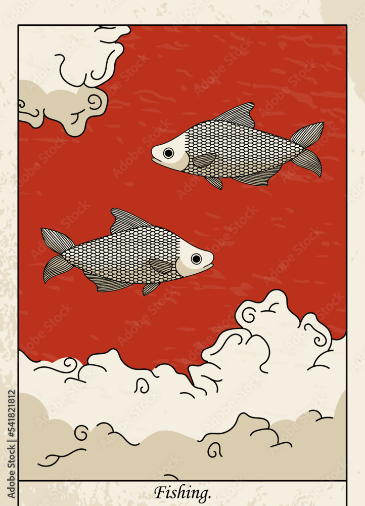 Abstract poster in retro asian style for your banner, flyer or business ...