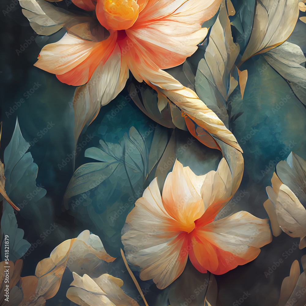 Watercolor hand painted Paisley flower abstract Peony Stock ...