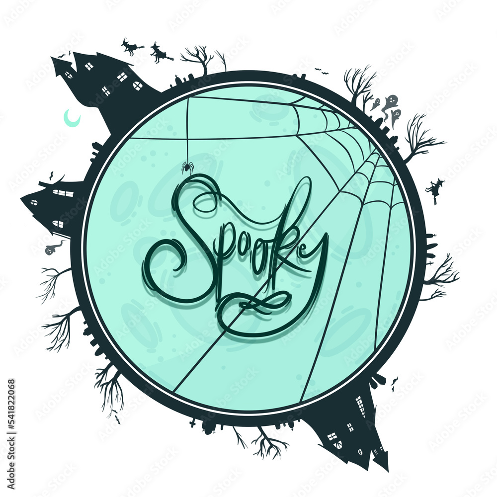 Green Spooky Illustration Transparent Stock-Illustration | Adobe Stock