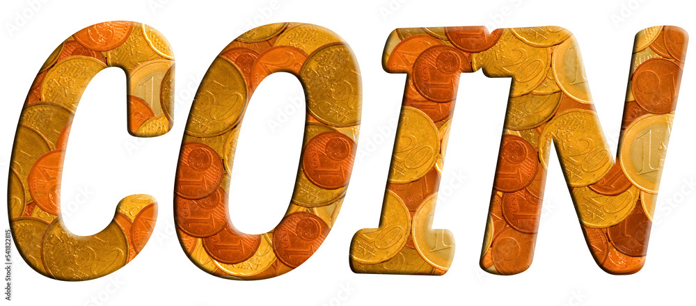 Word text coin collage with euro coin embedded Stock Illustration ...