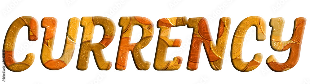 Word Text Currency Collage With Euro Coin Embedded Stock Illustration Adobe Stock