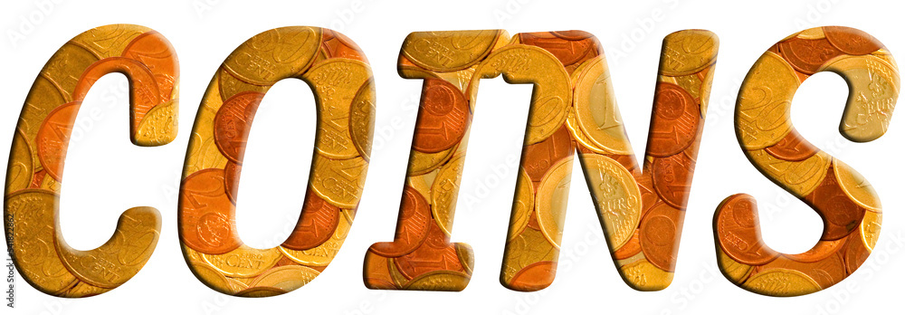 Word text coins collage with euro coin embedded Stock Illustration ...