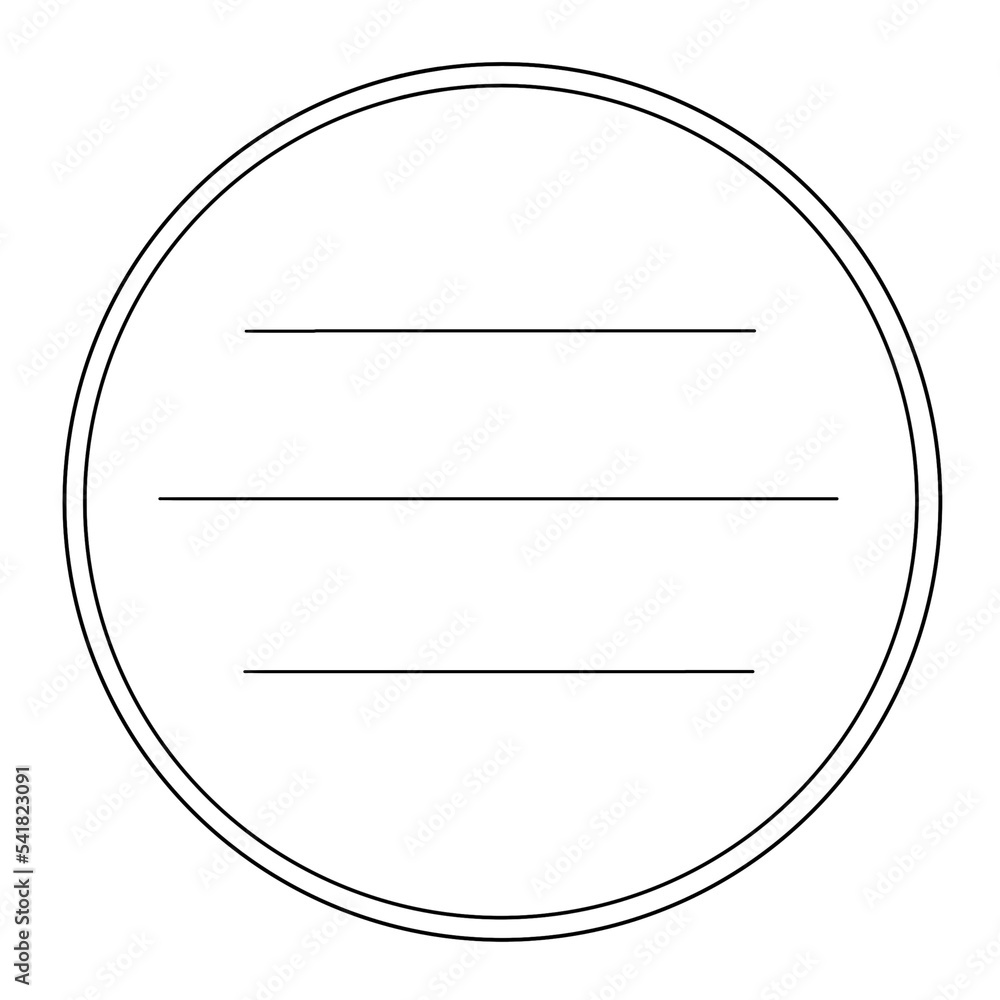 Etikett / Rahmen - rund - liniert / 3 Linien - Zeilen - weißer Rahmen ...