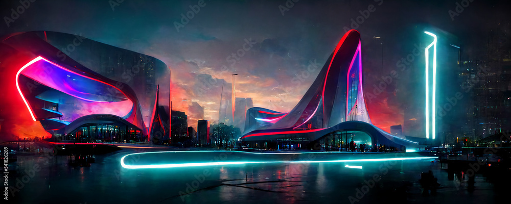 City design with special design, colorful buildings in the new ...
