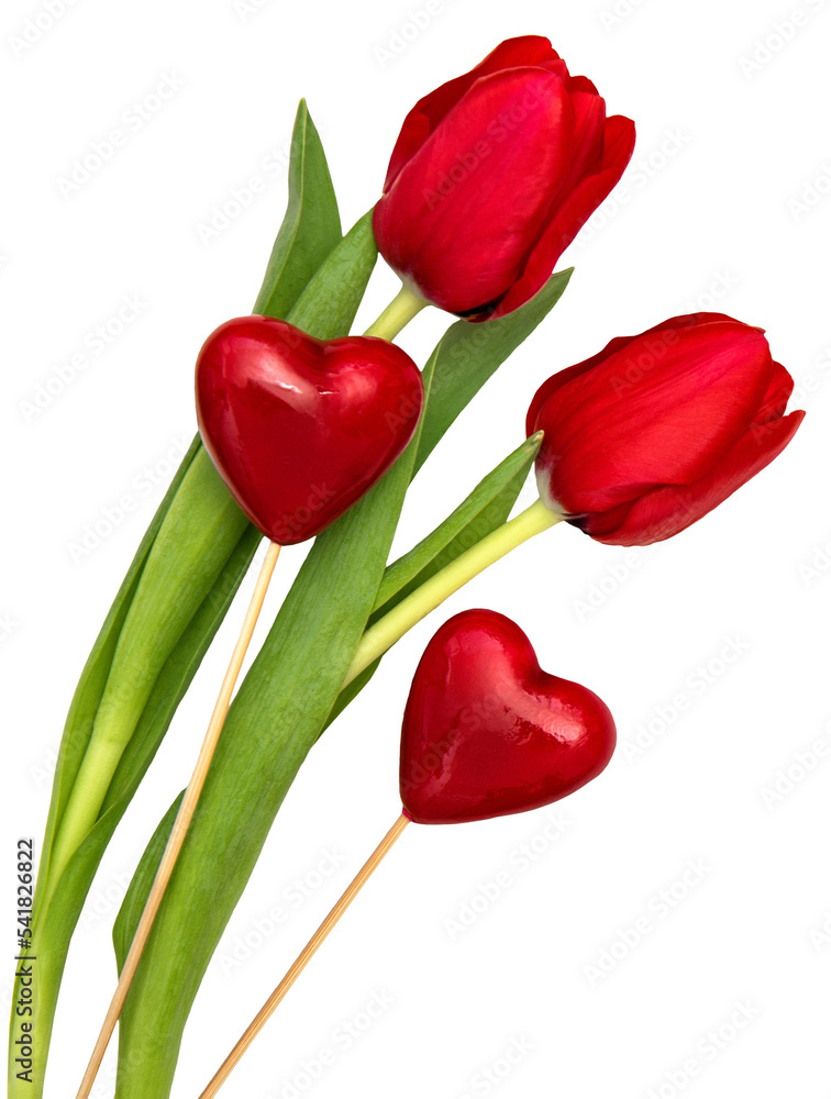 PNG Red hearts tulip flowers isolated on transparent background Stock ...