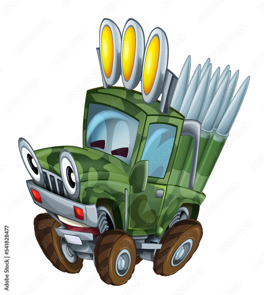 cartoon funny off road military truck car with bullets ammo Stock ...
