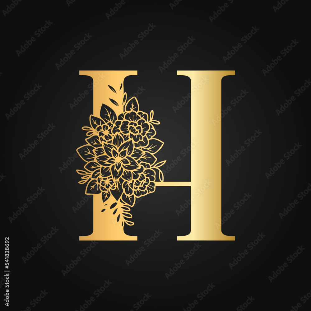 Black background Alphabet H Stock Vector | Adobe Stock