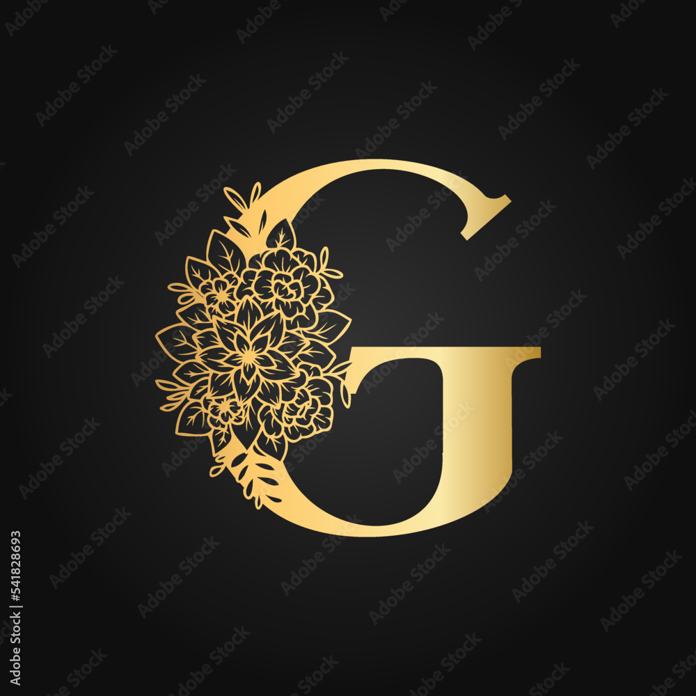 Black background Alphabet G Stock Vector | Adobe Stock