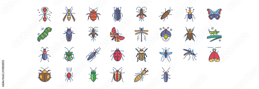 Collection of icons related to Bugs and Insects, including icons like ...