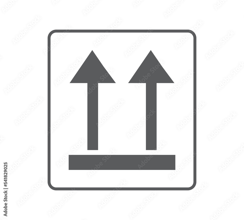 Monochromatic This Way Up icon. Stock Vector | Adobe Stock